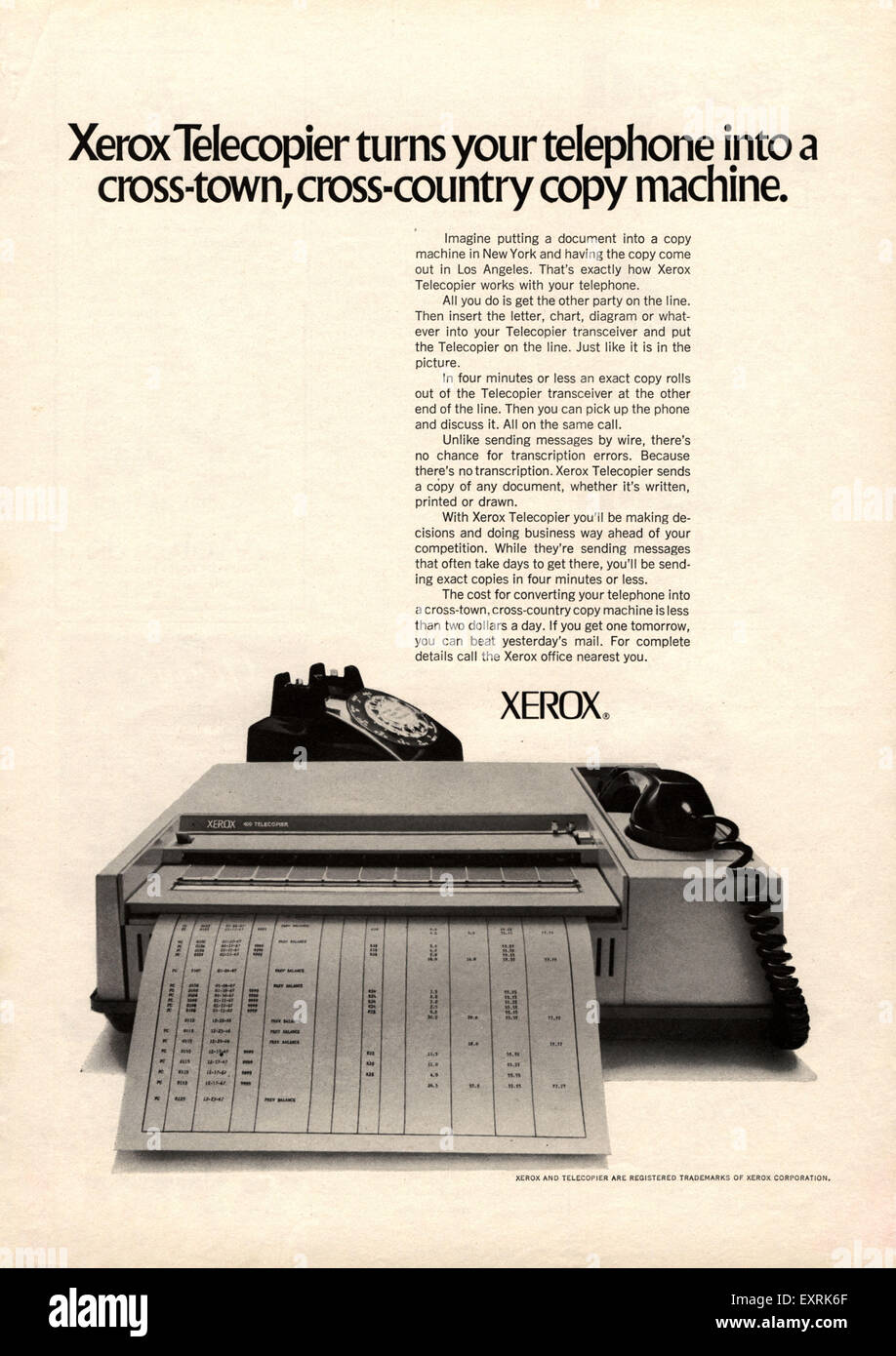 1970s USA Xerox Magazine Advert Stock Photo - Alamy