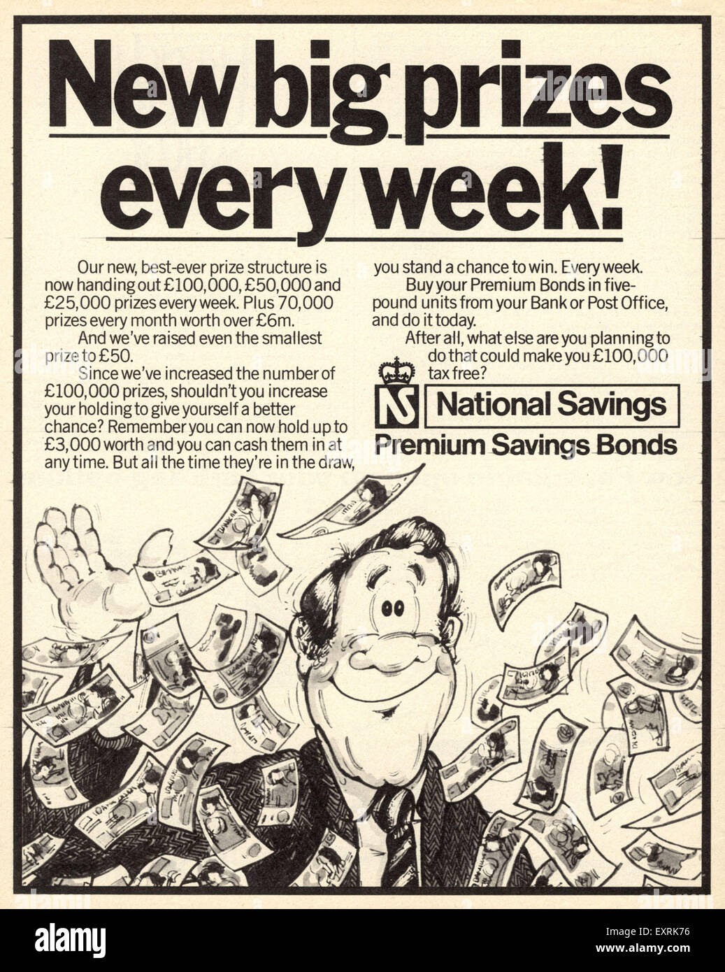 1980s UK Premium Bonds Magazine Advert Stock Photo - Alamy