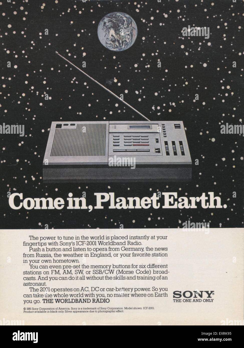 1980s UK Sony Magazine Advert Stock Photo - Alamy