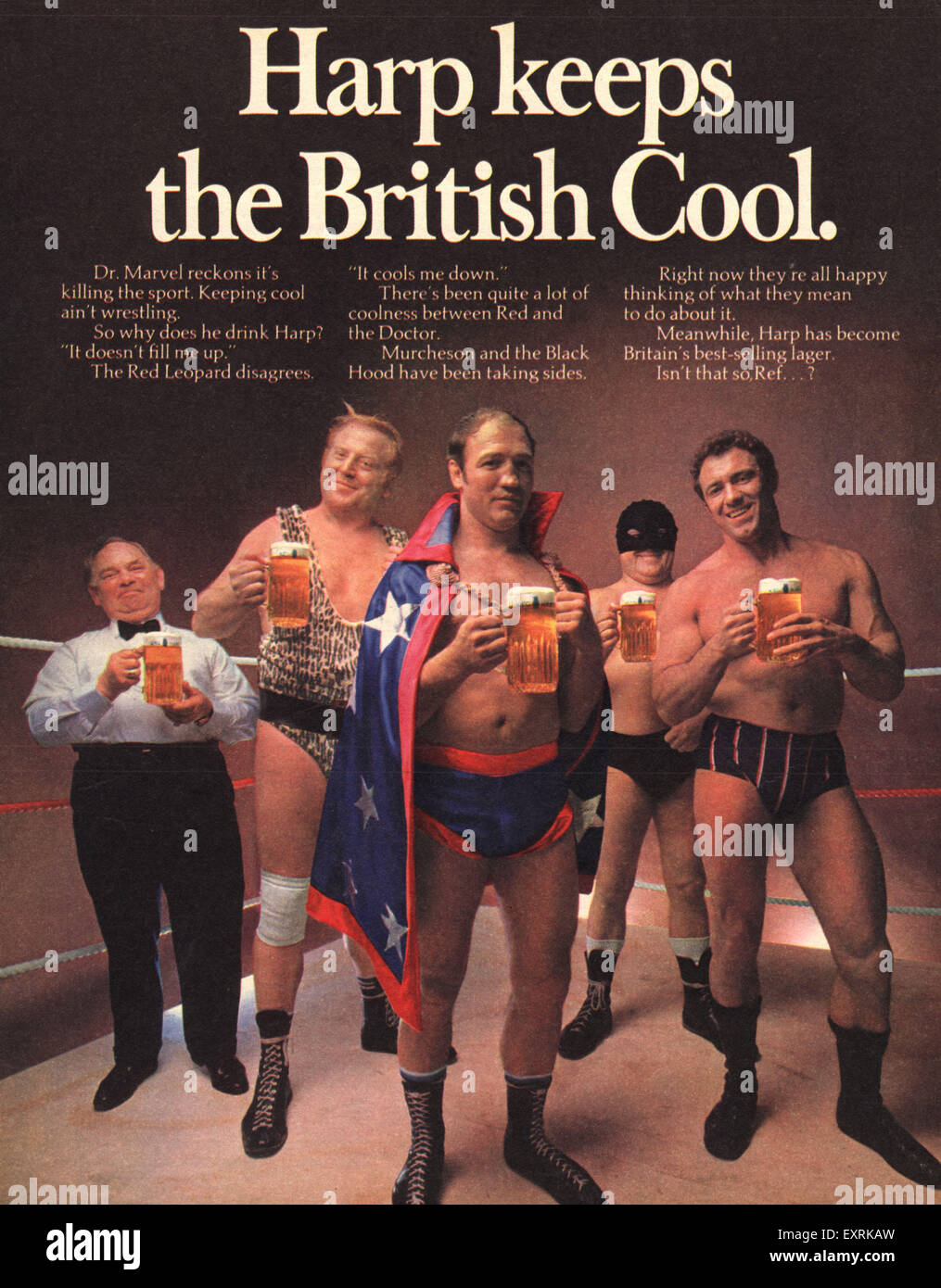 1960s UK Harp Beer Magazine Advert Stock Photo - Alamy