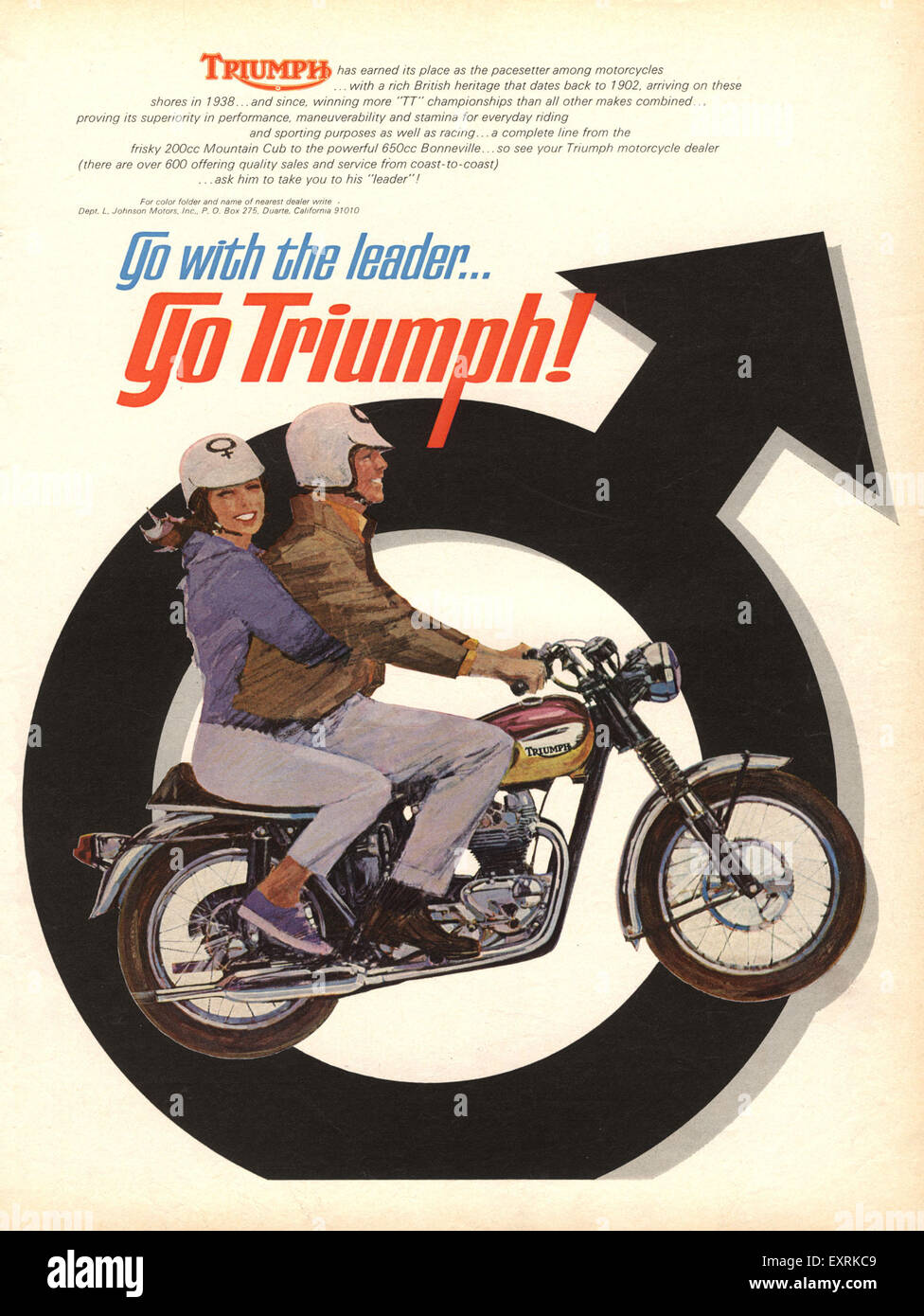 1970s USA Triumph Magazine Advert Stock Photo - Alamy