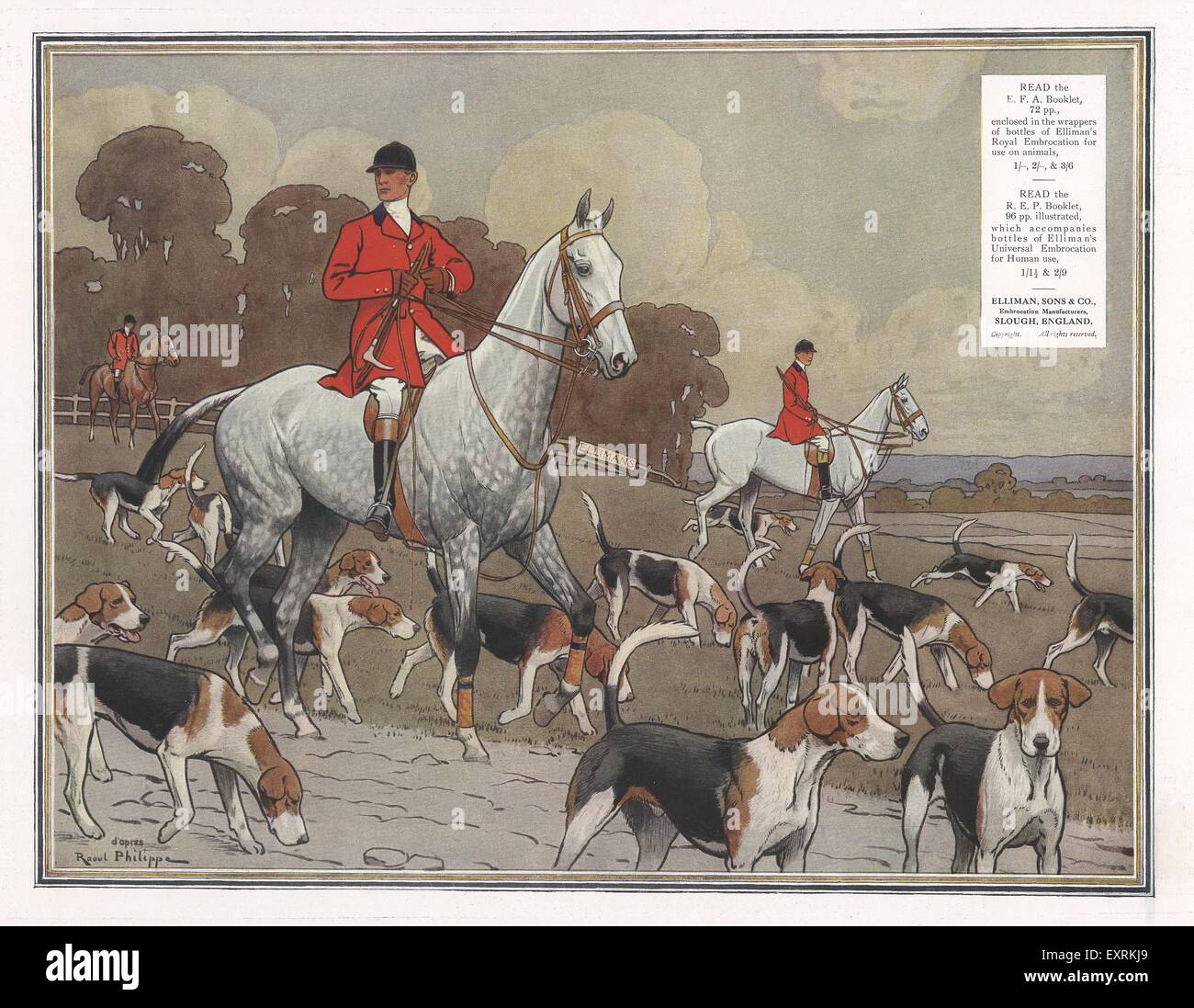1930s UK Fox Hunting Magazine Plate Stock Photo - Alamy
