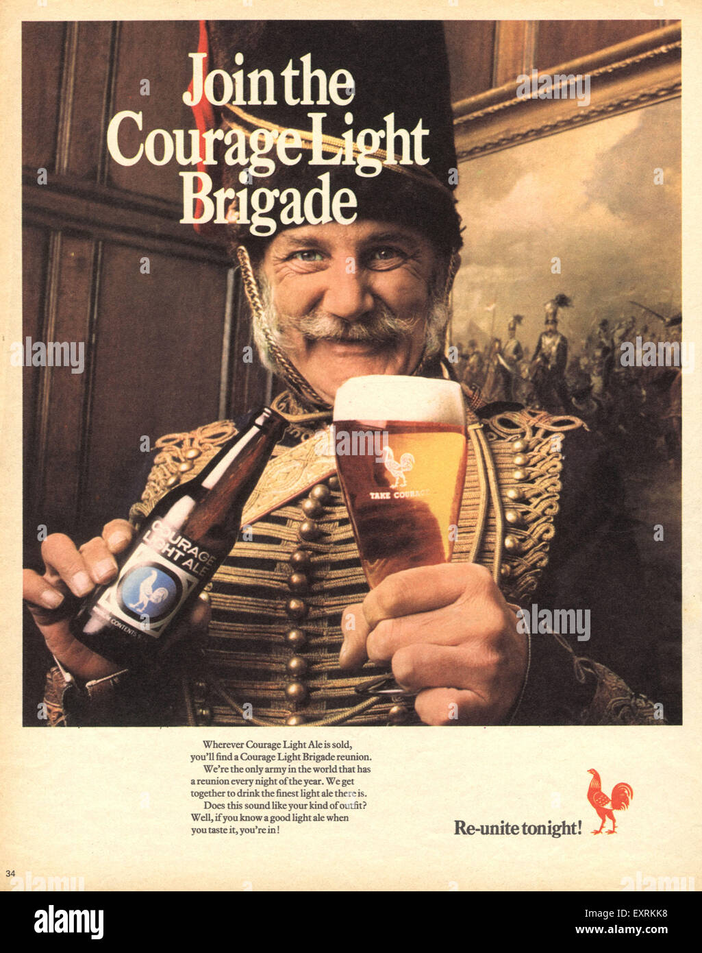 1970s UK Courage Light Ale Magazine Advert Stock Photo - Alamy