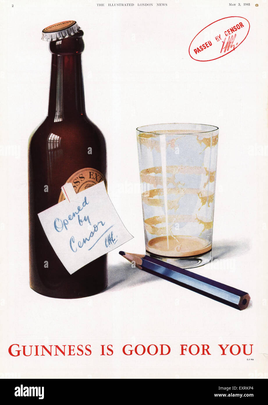Guinness advert 1940s hi-res stock photography and images - Alamy