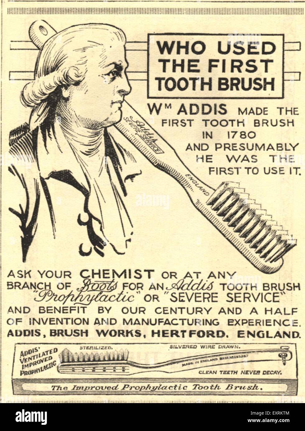 1900s UK Addis Magazine Advert Stock Photo - Alamy