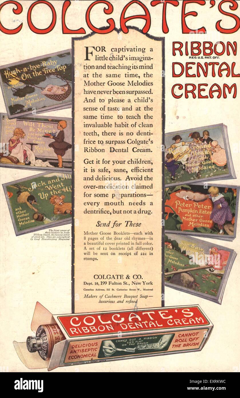 1910s USA Colgate's Magazine Advert Stock Photo - Alamy