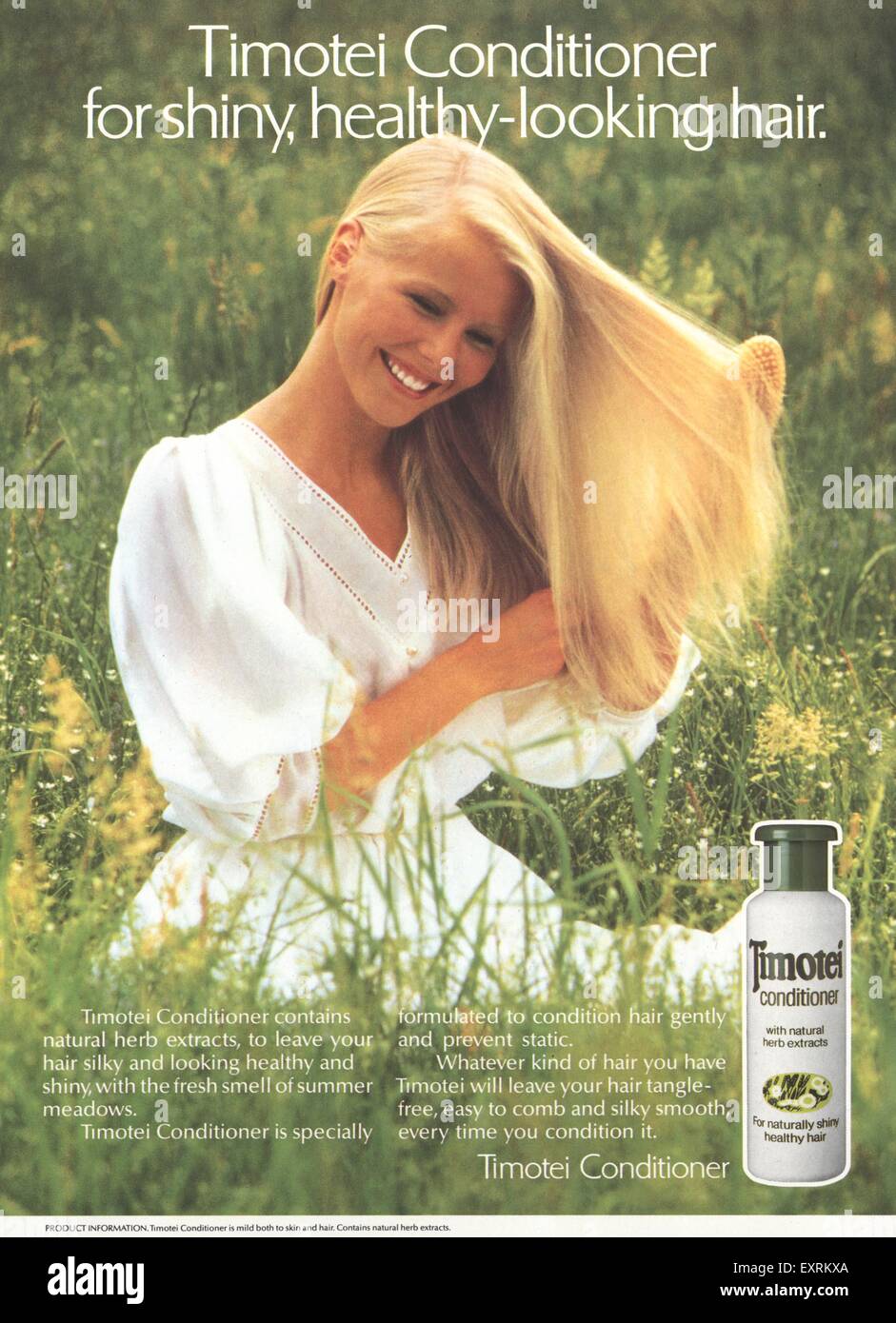 1980s UK Timotei Magazine Advert Stock Photo - Alamy