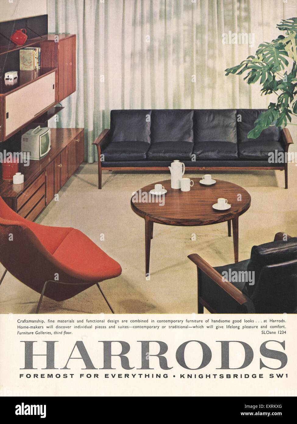 1960s UK Harrods Magazine Advert Stock Photo - Alamy