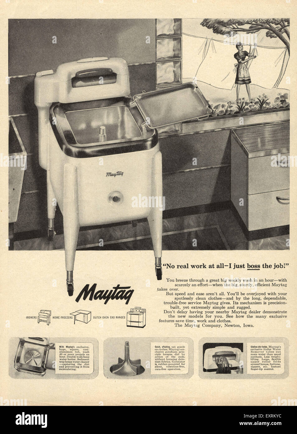 1940s USA Maytag Magazine Advert Stock Photo - Alamy