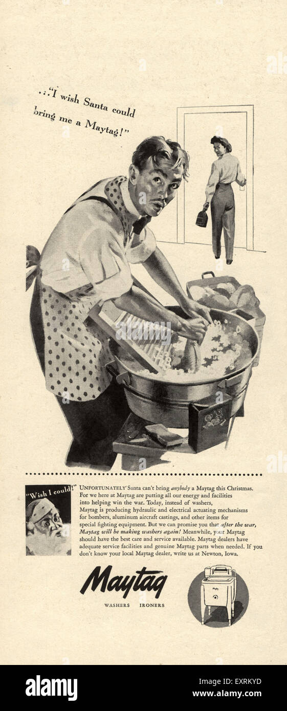 1940s USA Maytag Magazine Advert Stock Photo - Alamy