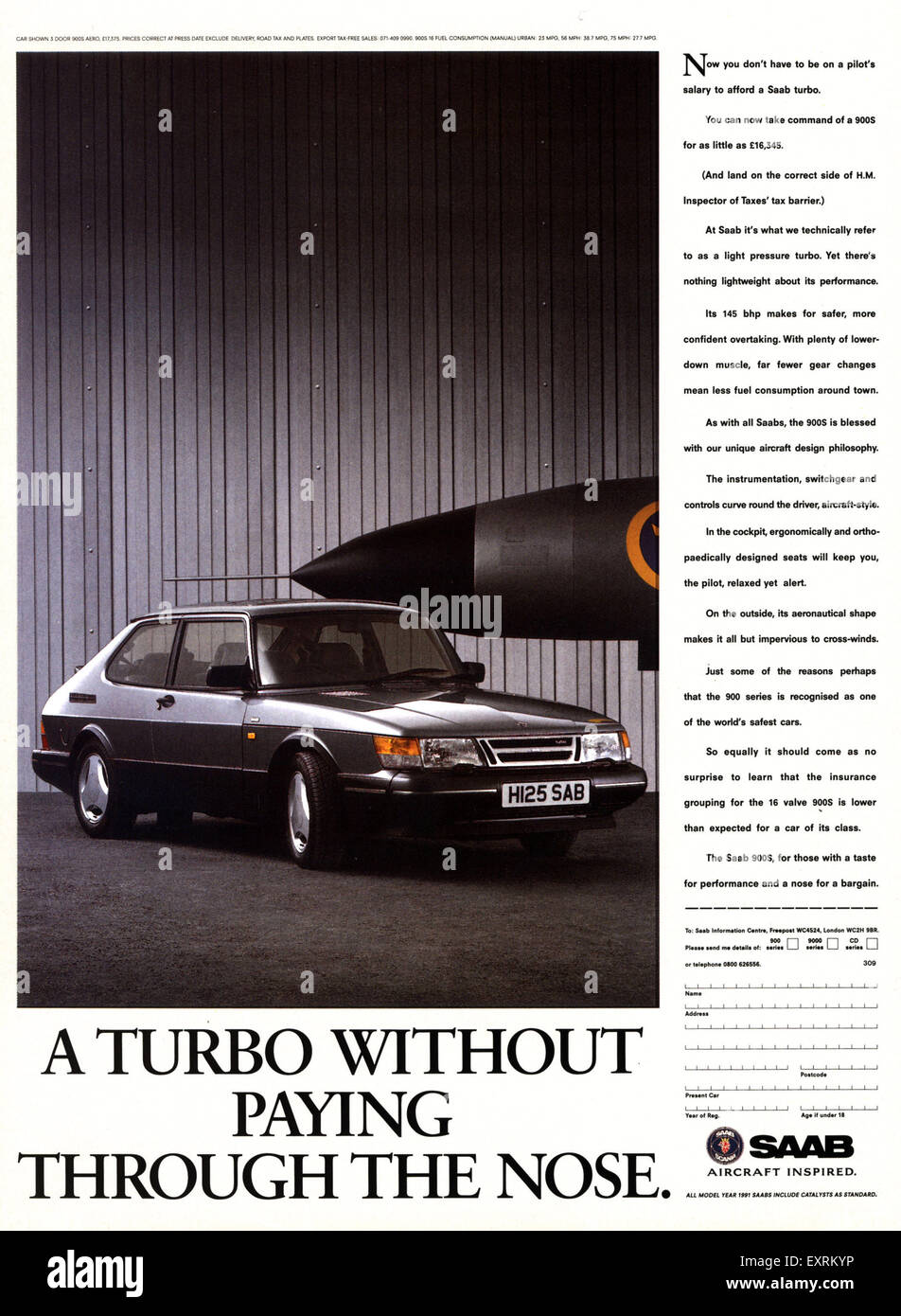 1990s UK SAAB Magazine Advert Stock Photo - Alamy