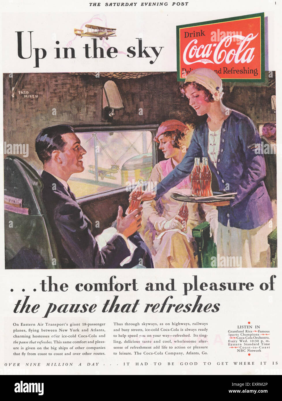 1930s USA Coca-Cola Magazine Advert Stock Photo - Alamy