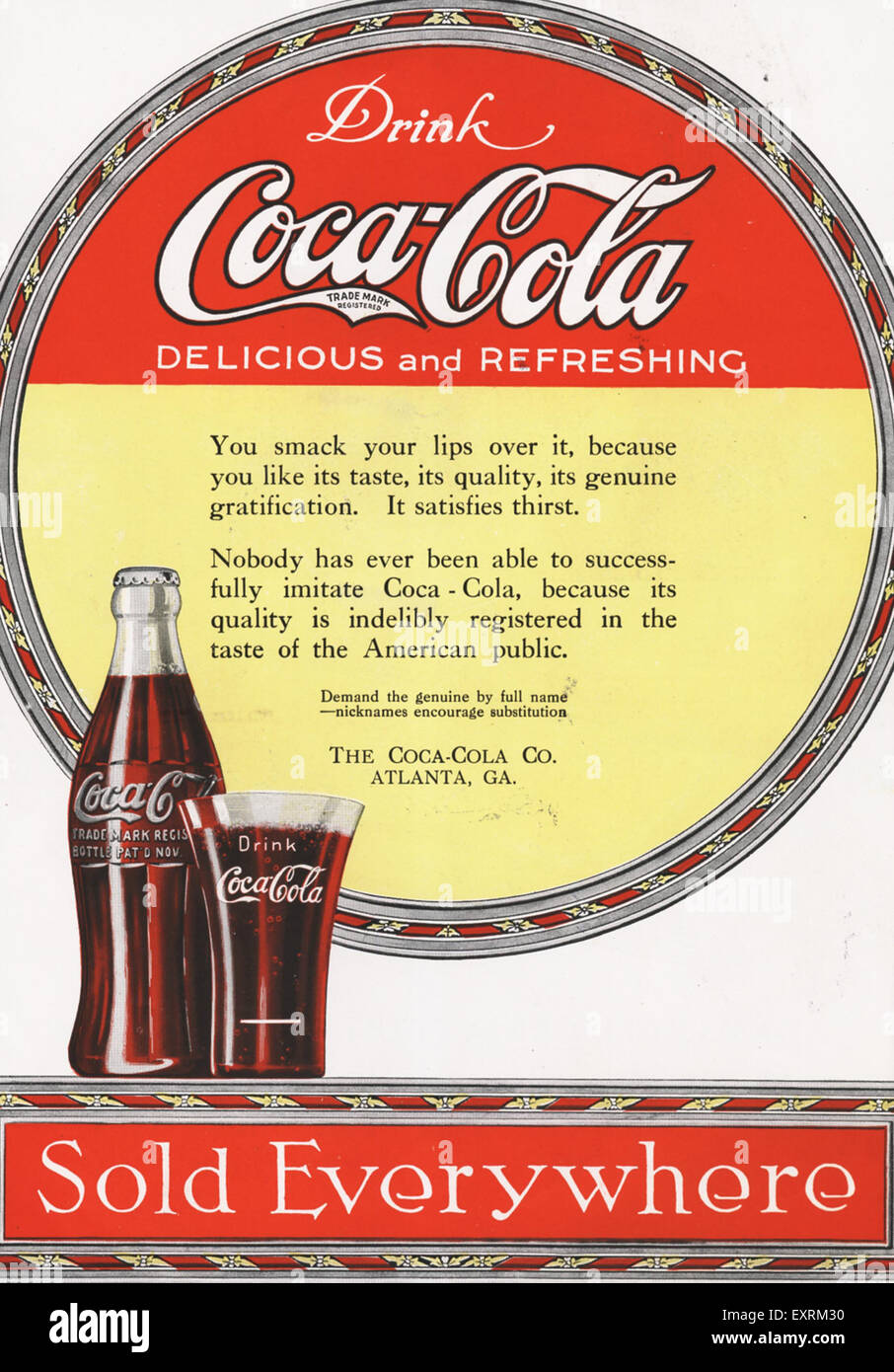 1930s USA Coca-Cola Magazine Advert Stock Photo - Alamy