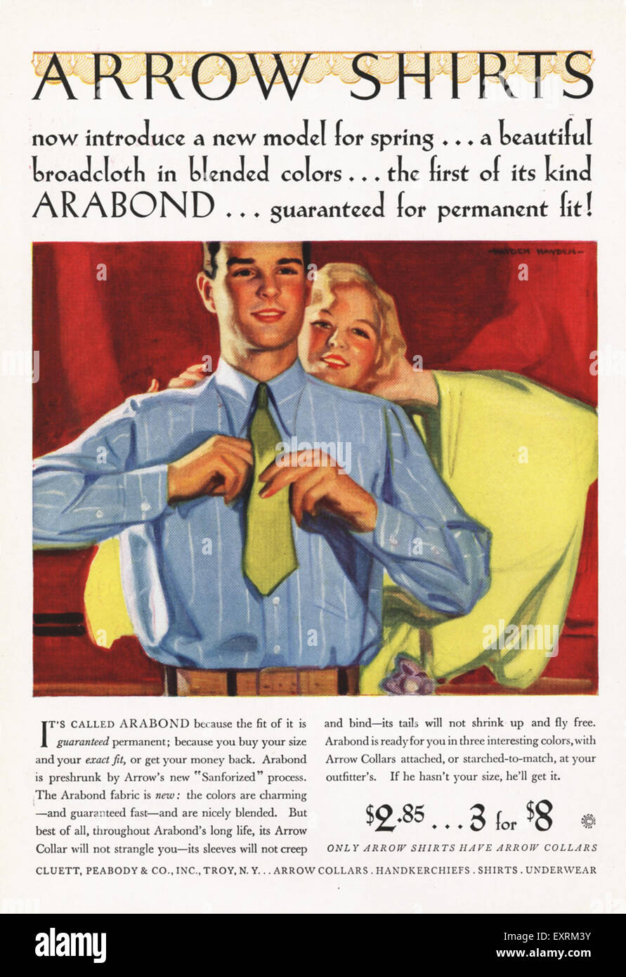 1930s UK Arrow Magazine Advert Stock Photo - Alamy