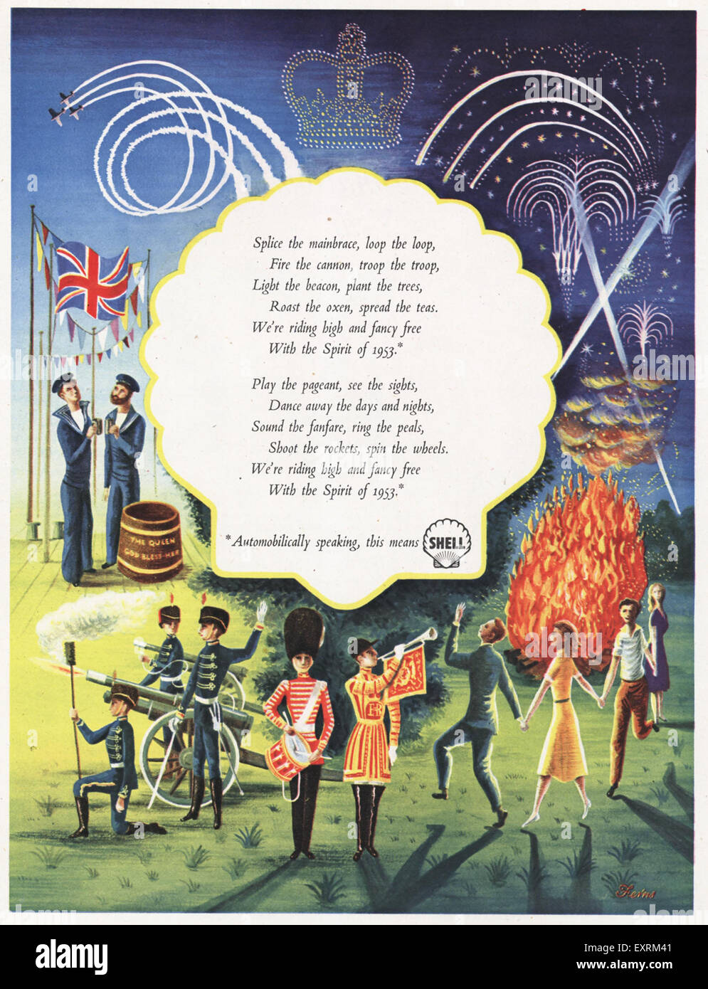 1950s UK Shell Coronation Magazine Advert Stock Photo - Alamy