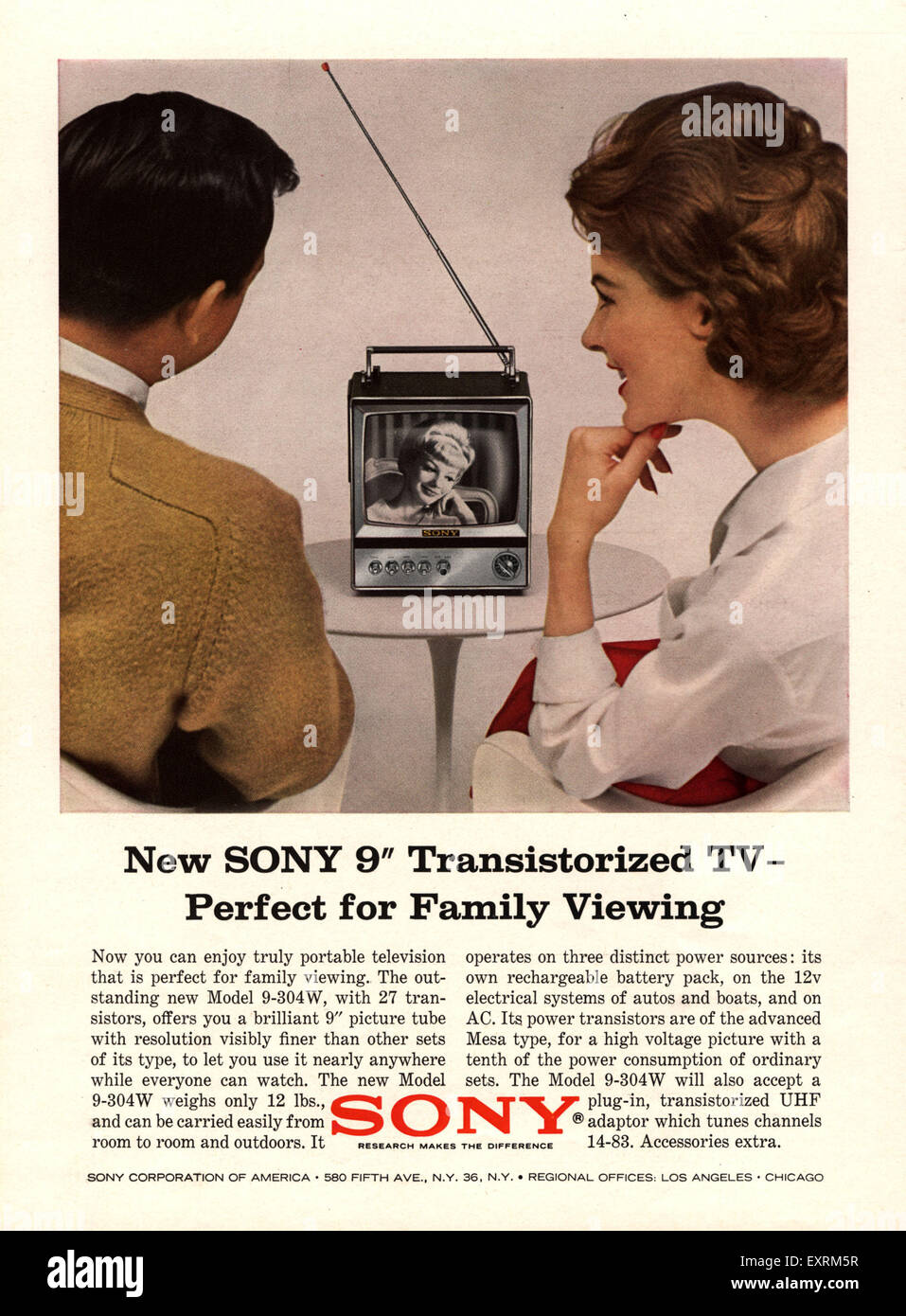 1960s USA Sony Magazine Advert Stock Photo - Alamy