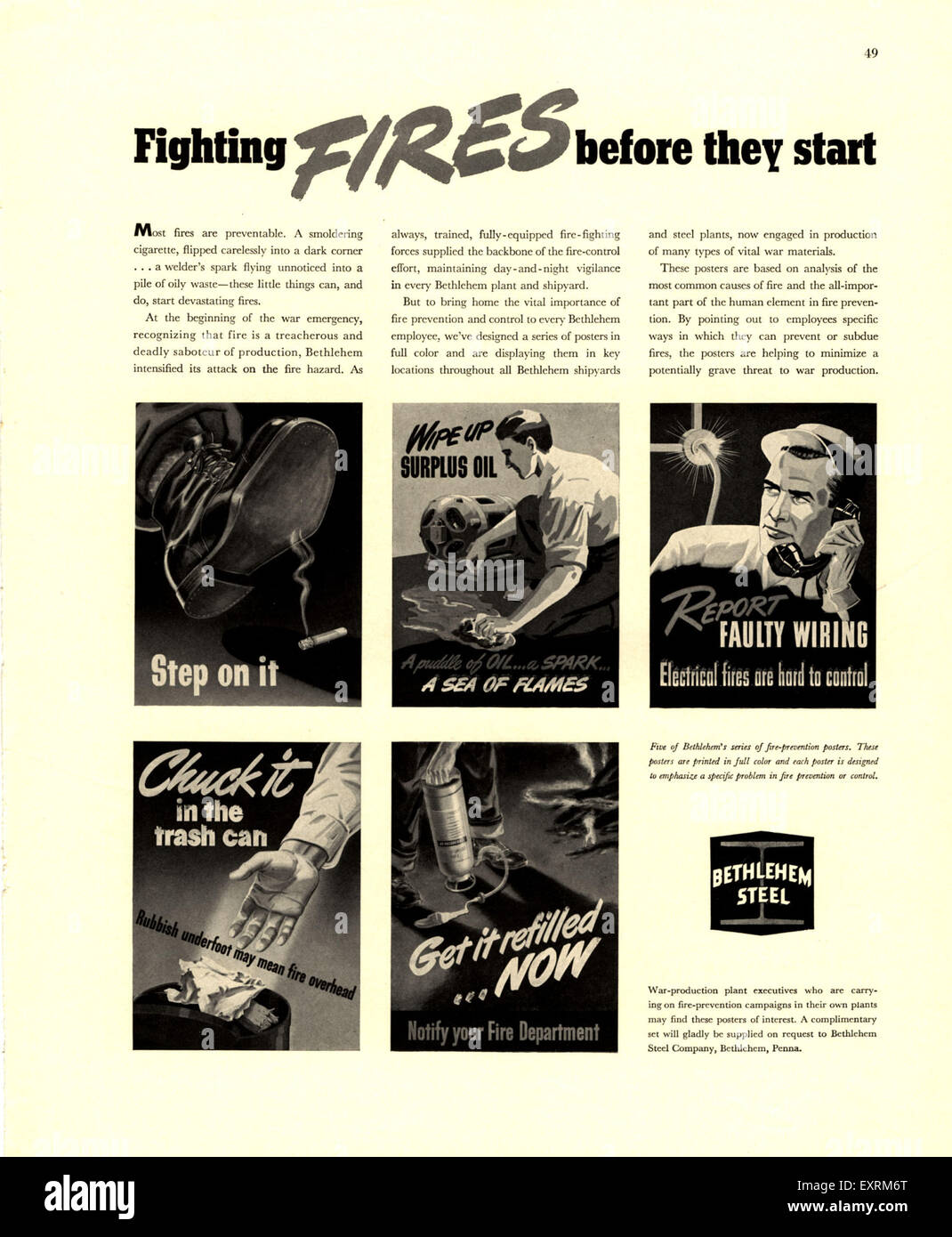 1940s USA Bethlehem Steel Magazine Advert Stock Photo - Alamy