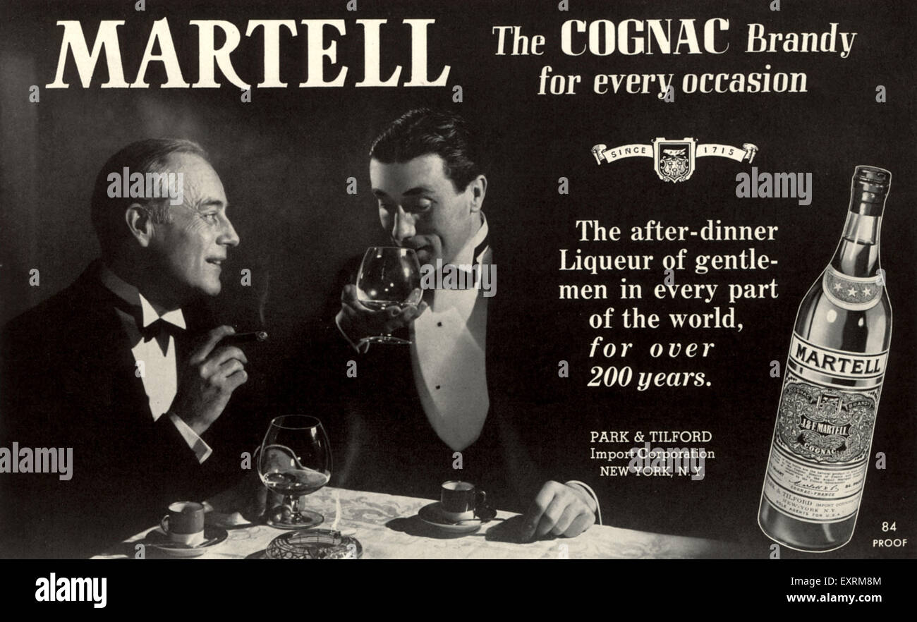 Martell advert hi-res stock photography and images - Alamy