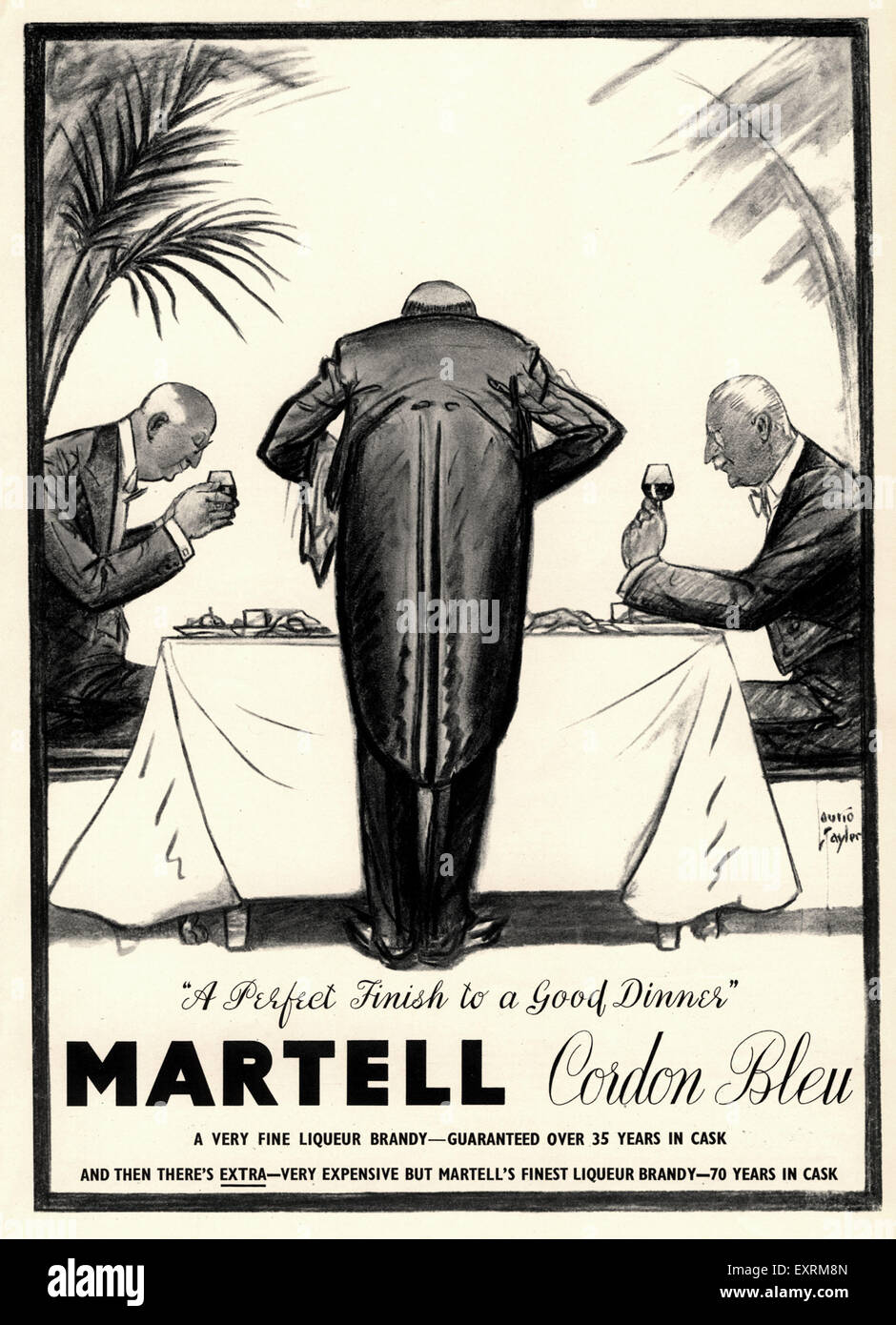1930s UK Martell Brandy Magazine Advert Stock Photo - Alamy