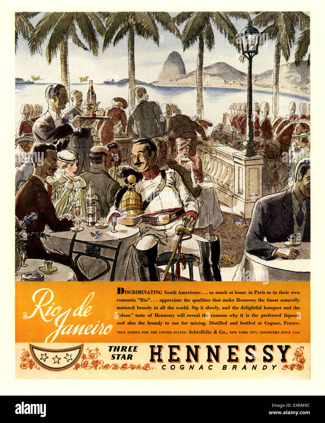 1930s USA Hennessy Magazine Advert Stock Photo - Alamy