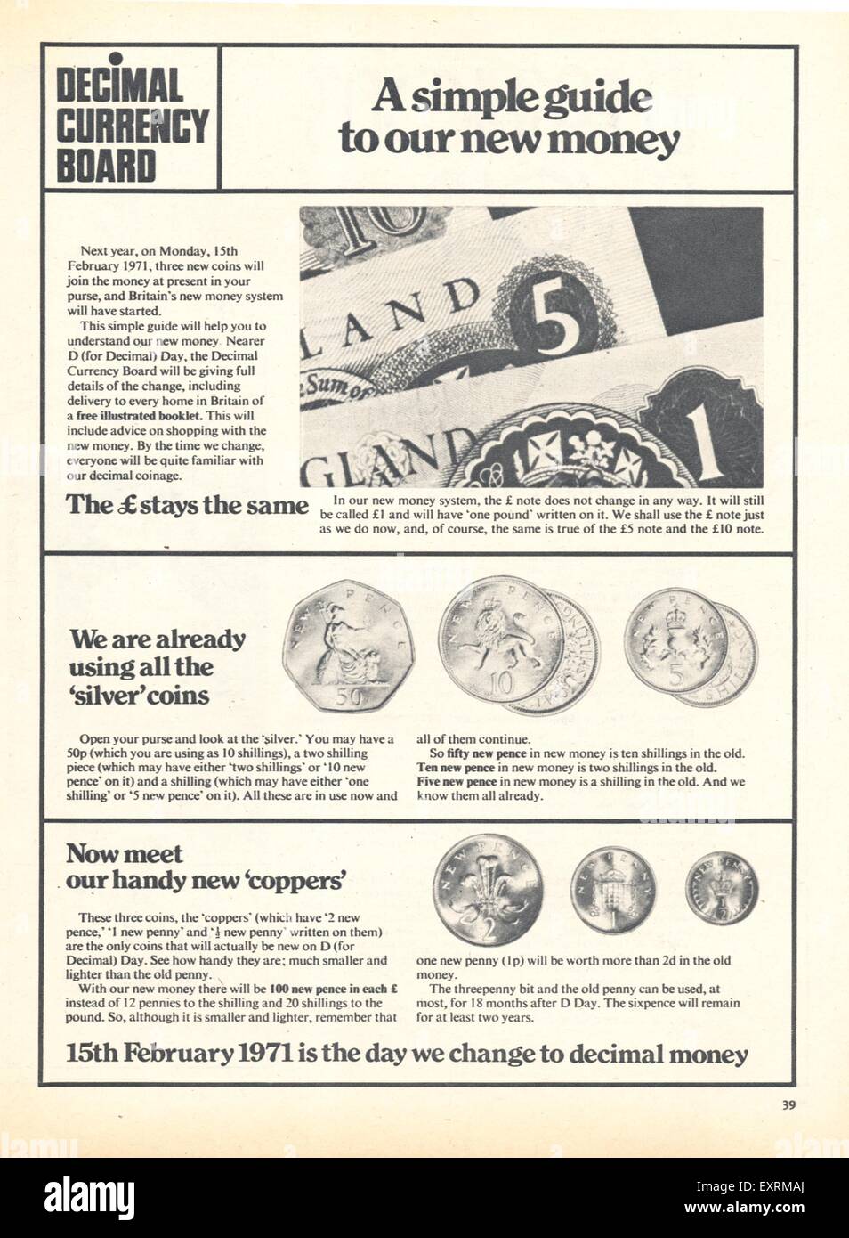 1970s UK Decimal Currency Board Magazine Advert Stock Photo - Alamy