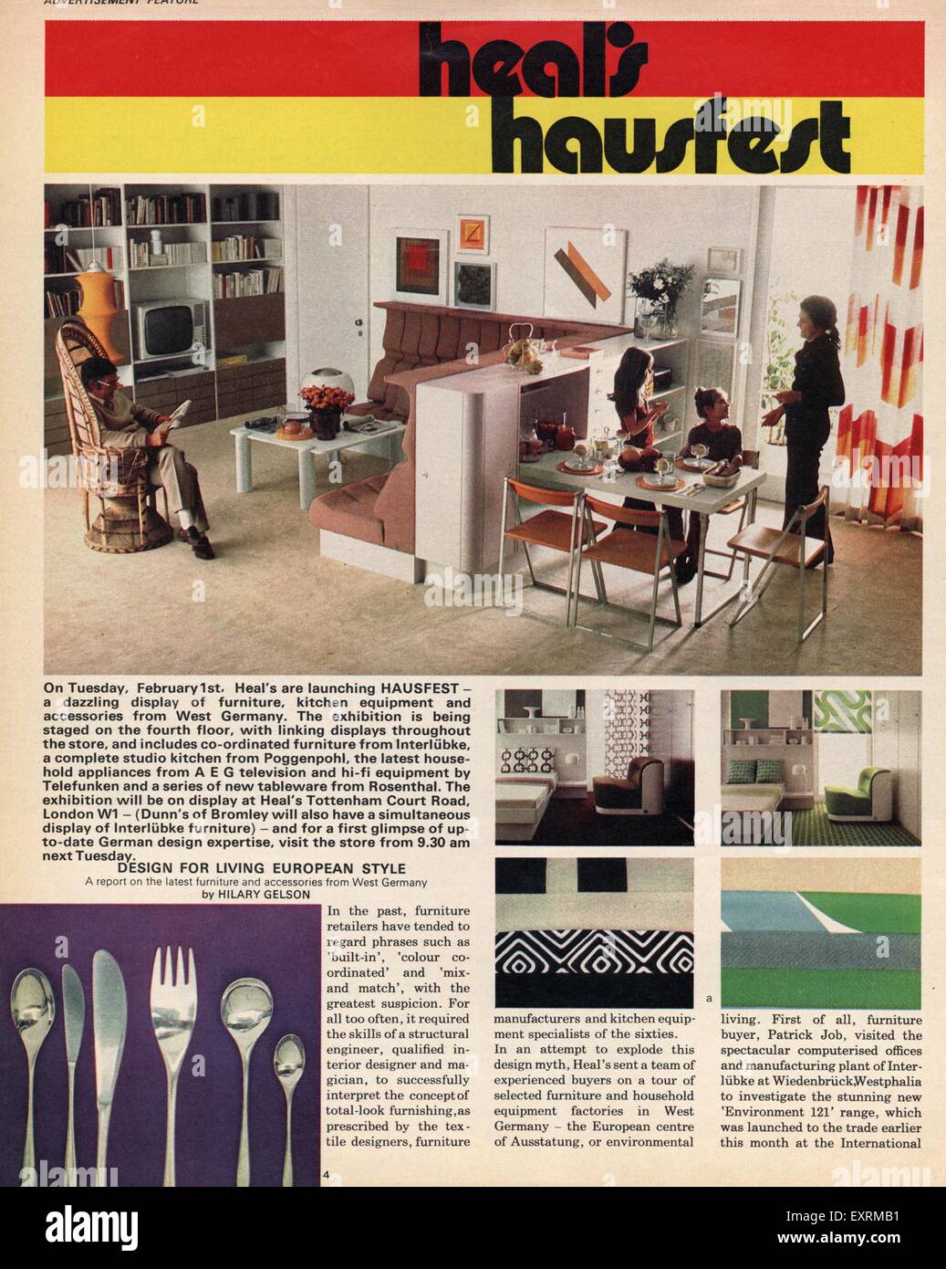 1970s UK Heal's Magazine Advert Stock Photo - Alamy