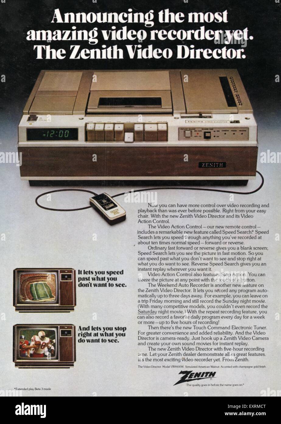 1970s USA Zenith Magazine Advert Stock Photo - Alamy