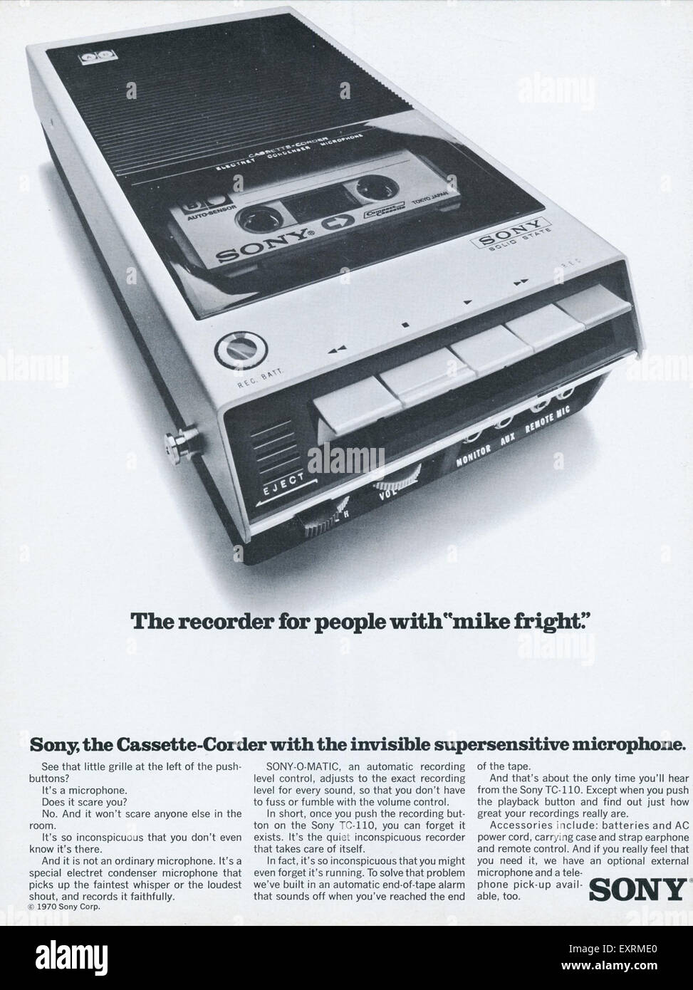 1970s USA Sony Magazine Advert Stock Photo - Alamy