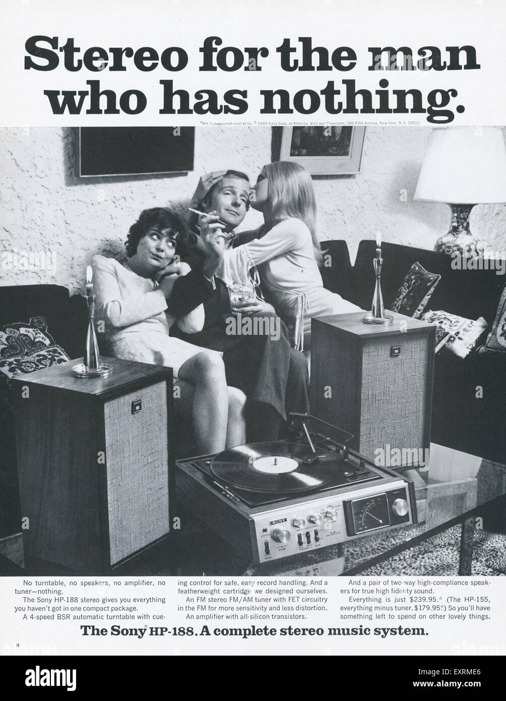 1960s USA Sony Magazine Advert Stock Photo - Alamy