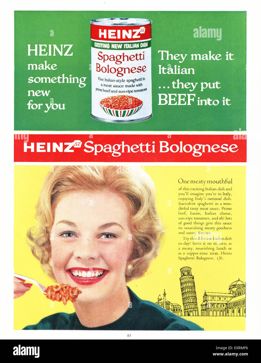 1960s UK Heinz Magazine Advert Stock Photo - Alamy