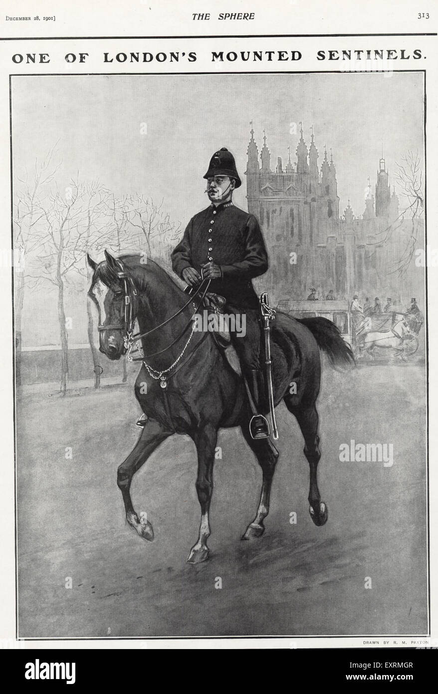 1900s UK Mounted Police Magazine Plate Stock Photo - Alamy