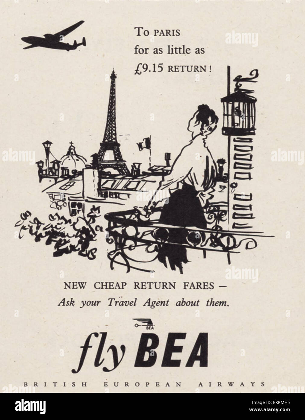 1950s UK BEA Magazine Advert Stock Photo - Alamy