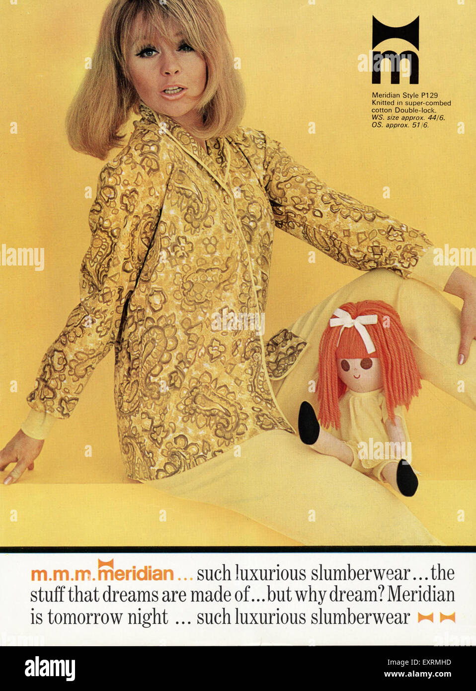 1960s UK Meridian Magazine Advert Stock Photo - Alamy