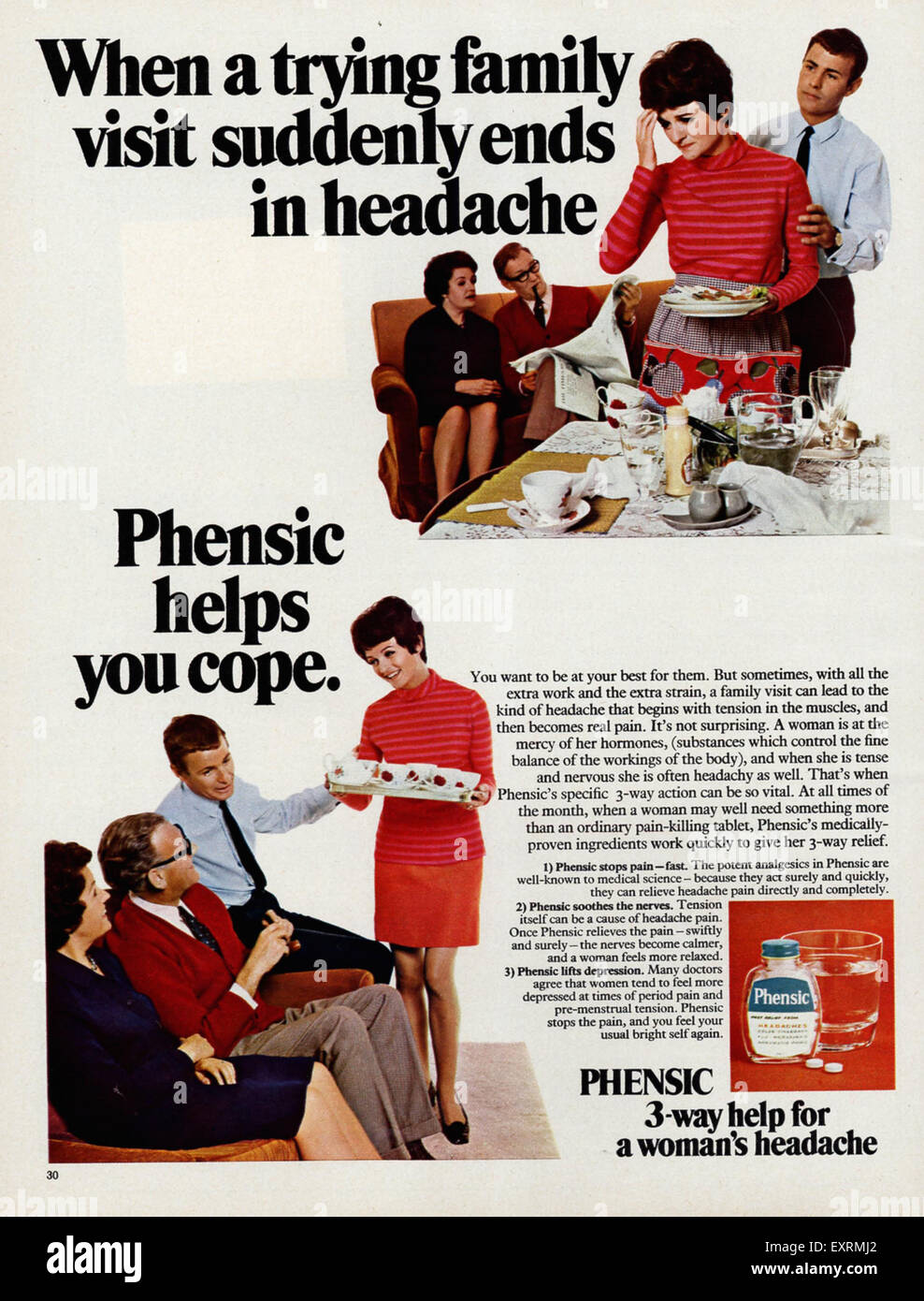 1960s UK Phensic Magazine Advert Stock Photo - Alamy