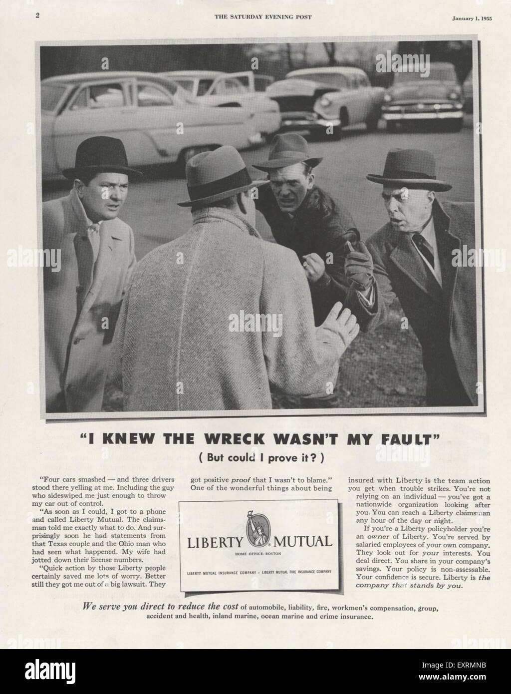 1950s USA Liberty Mutual Insurance Magazine Advert Stock Photo - Alamy