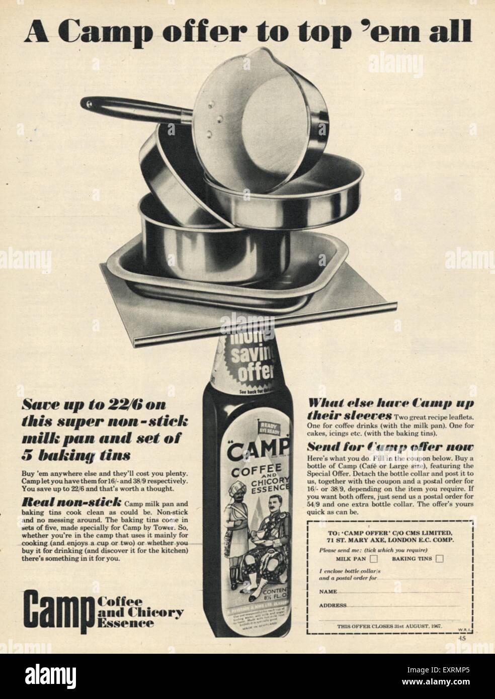 1960s UK Camp Magazine Advert Stock Photo - Alamy