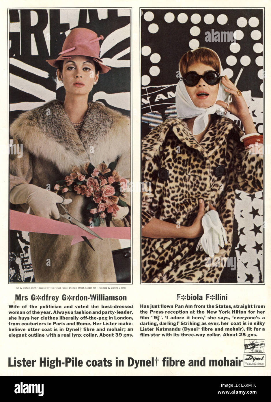 1960s UK Dynel Magazine Advert Stock Photo - Alamy