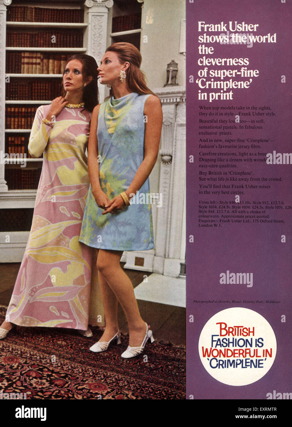 1960s UK Crimplene by ICI Magazine Advert Stock Photo - Alamy