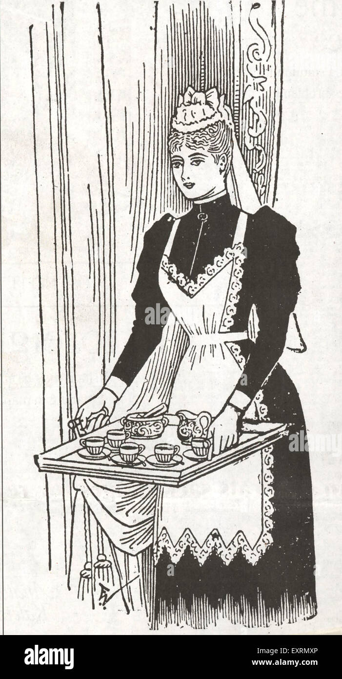 1900s UK Working Maid Magazine Plate Stock Photo - Alamy
