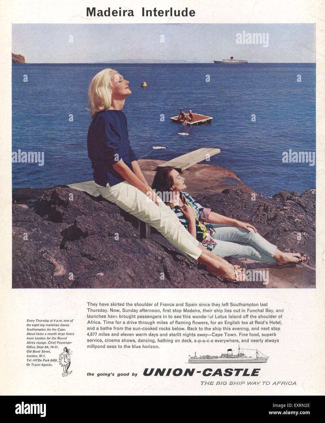 1960s UK Union-Castle Magazine Advert Stock Photo - Alamy