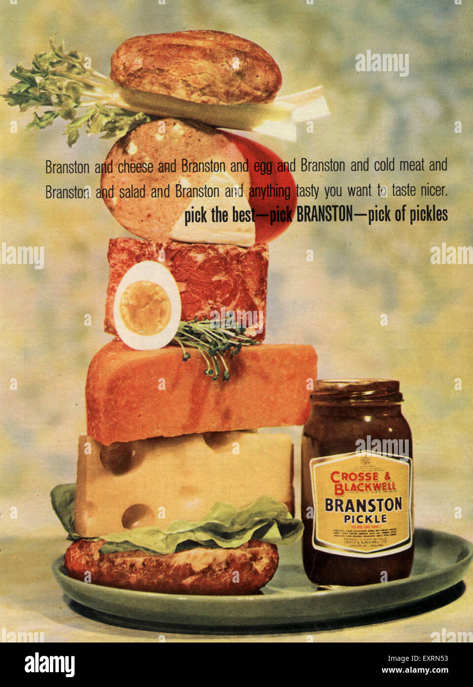 1960s UK Branston Pickles Magazine Advert Stock Photo - Alamy