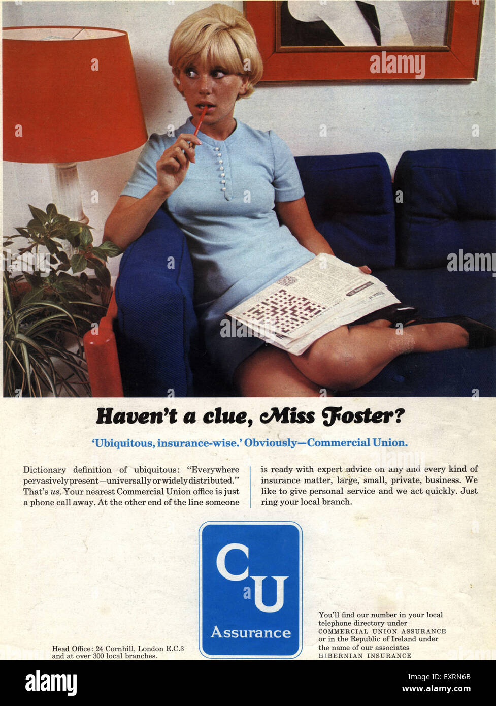 1970s Commercial Union Magazine Advert Stock Photo - Alamy