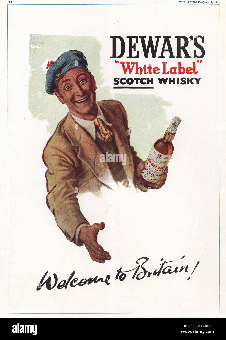 1950s UK Dewar's Magazine Advert Stock Photo - Alamy