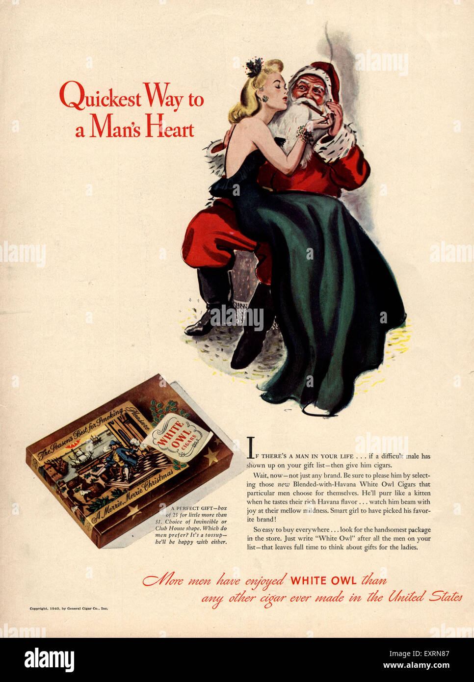 1940s USA White Owl Magazine Advert Stock Photo - Alamy