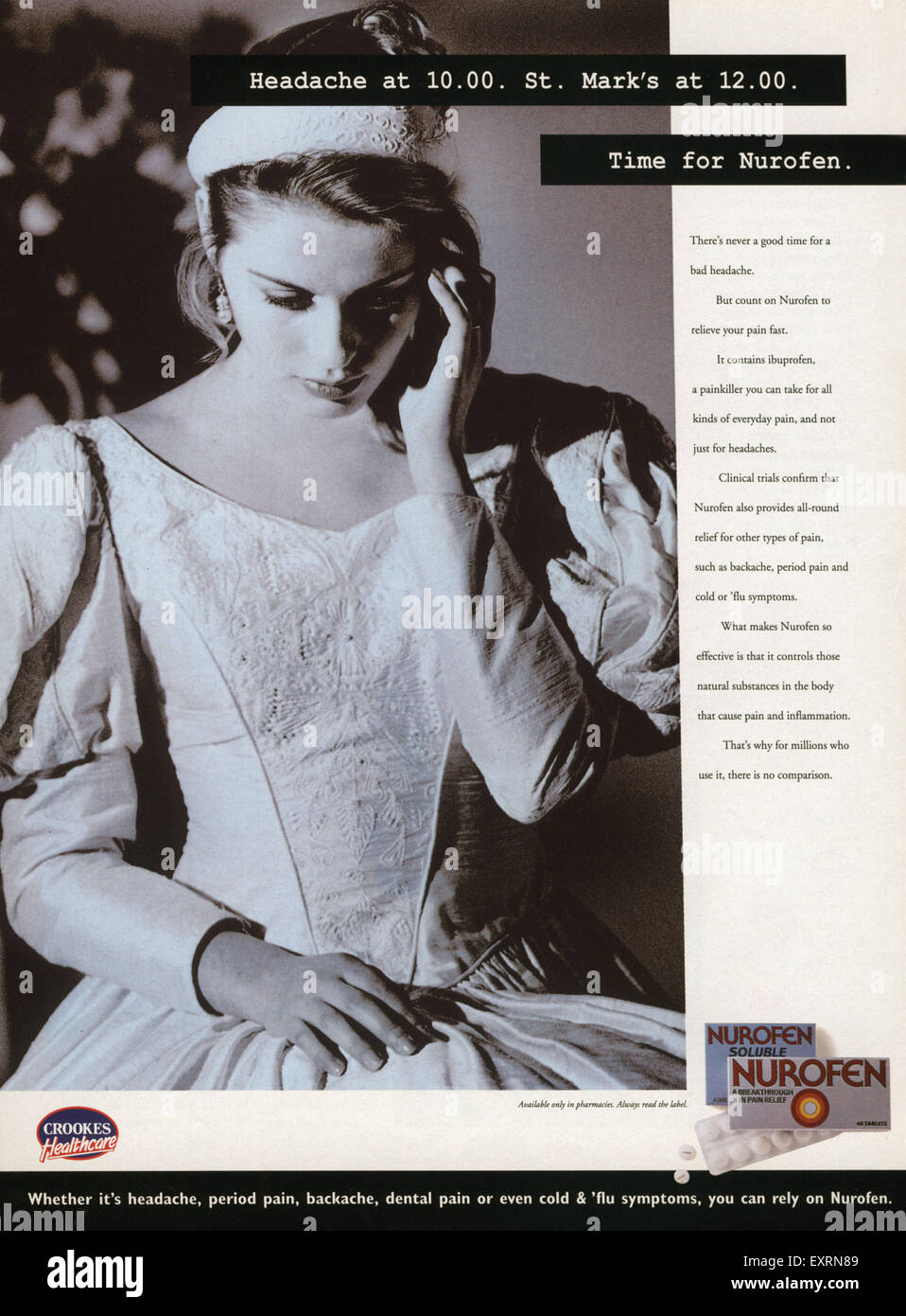 1990s UK Nurofen Magazine Advert Stock Photo - Alamy
