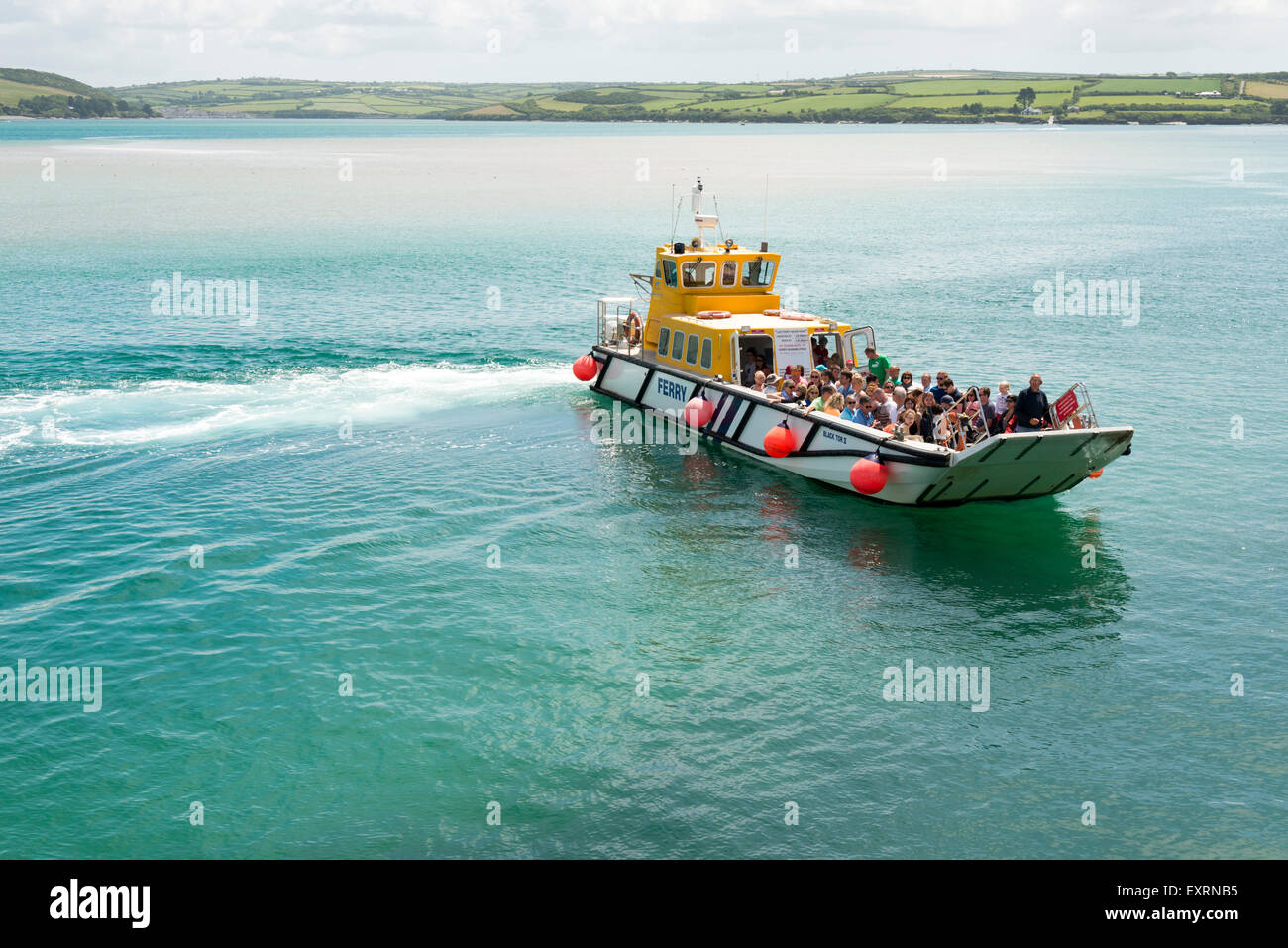 The Padstow to Rock Ferry boat ferrying passengers across the River ...