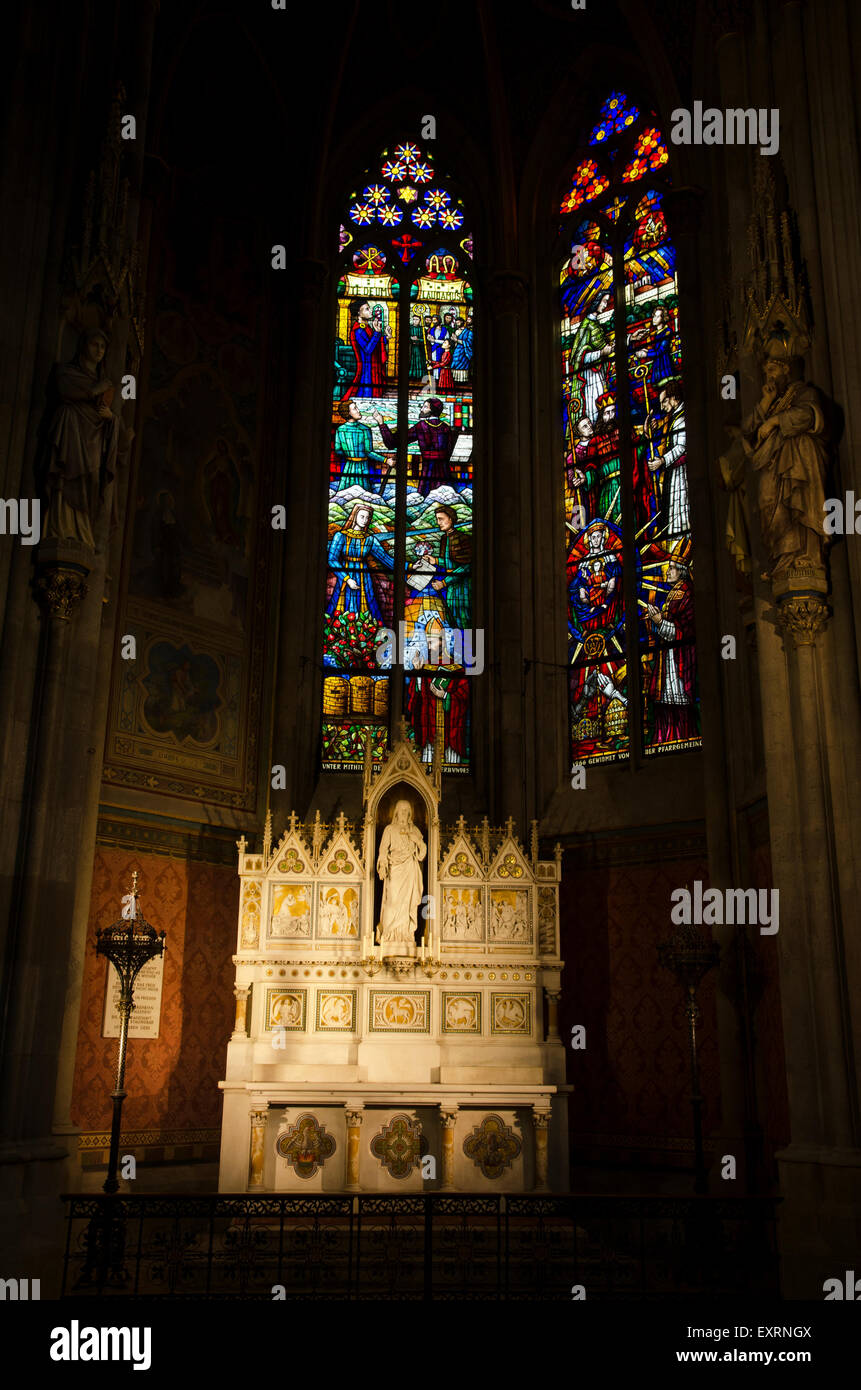 votivkirche votive church stained glass windows vienna austria Stock ...