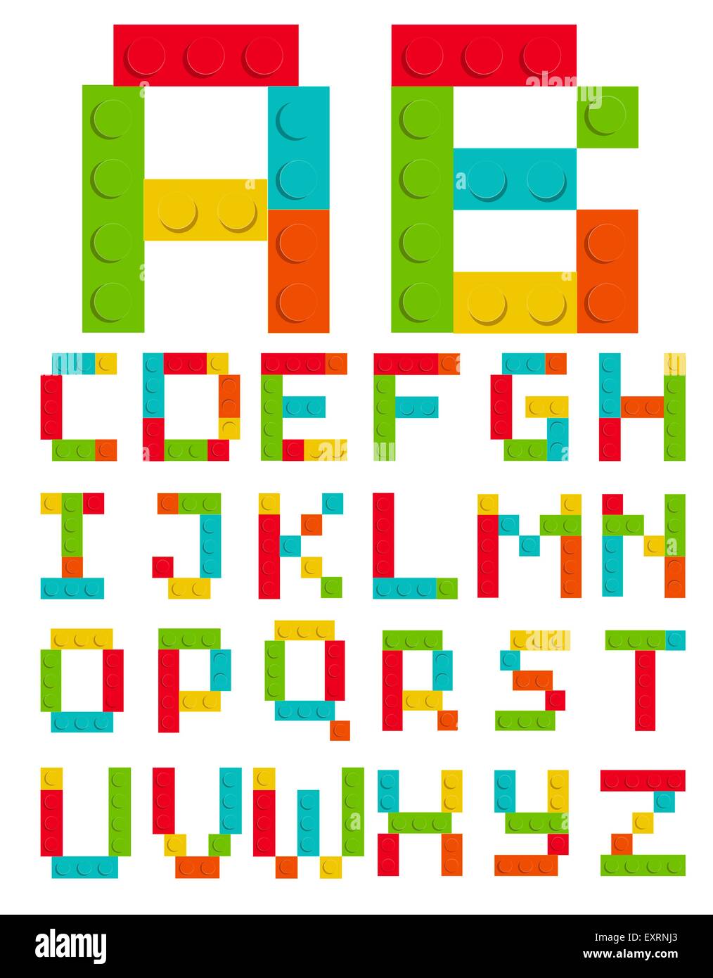 Alphabet Set Made of Toy Construction Brick Blocks Isolated Whit Stock ...