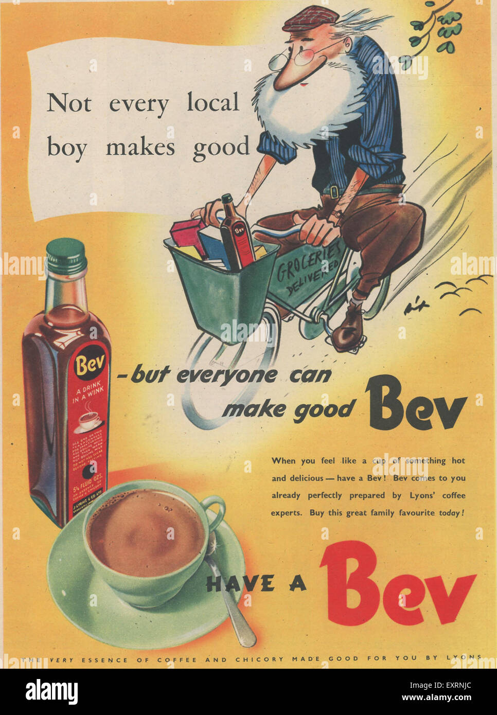 1950s UK Bev Magazine Advert Stock Photo - Alamy