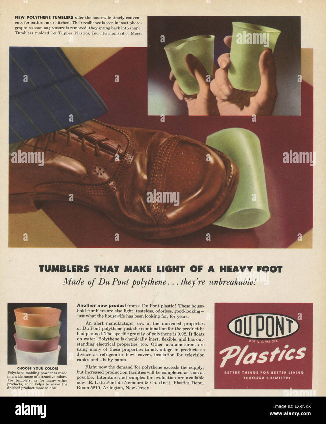 1940s USA DuPont Plastics Magazine Advert Stock Photo - Alamy